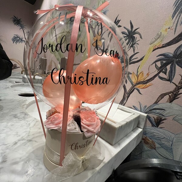 Hot Air Balloon Flower Box, Hat Box Flowers, Birthday Balloon ...