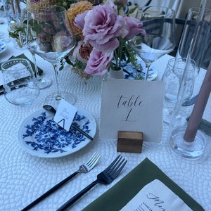 Gold Calligraphy Table Numbers on Hand Made Paper, Gold Calligraphy ...