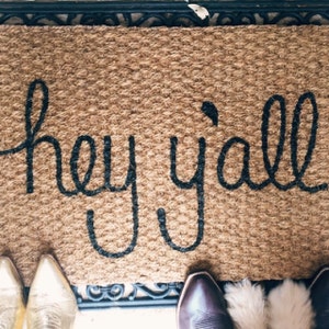 Hey Y'all Welcome Mat Quirky and Adorable Doormats for - Etsy