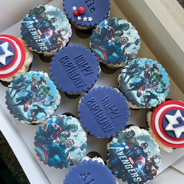Personalised Cupcake Toppers | Edible Pre-cut Icing Discs 2" (50mm), 1. ...