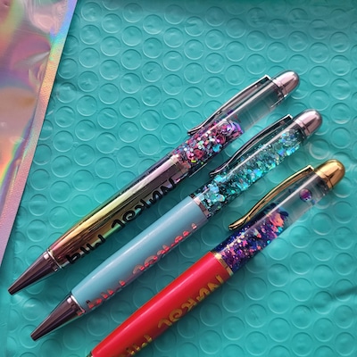 Custom Floating Glitter Fat Pens you Pick Colors - Etsy