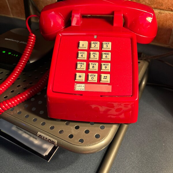 Brown Push Button Desk Phone, Restored and Working Retro Touch Tone ...