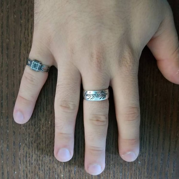 Dwarven-inspired 925 Sterling Silver Ring, Handmade Fantasy ...