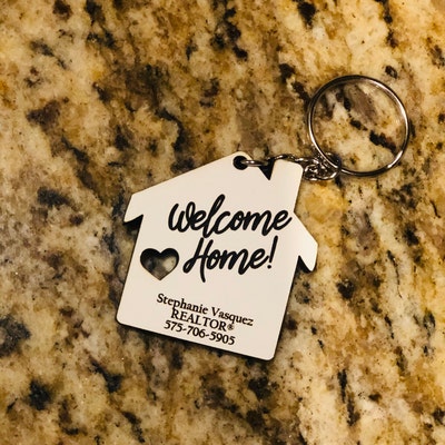 BULK Welcome Home Keychain Closing Gift - Etsy
