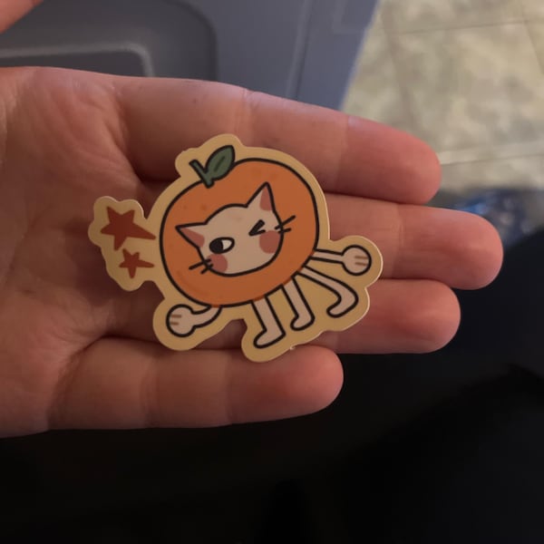 Cat Snack + Fruit Stickers | Aesthetic Cute Stickers + Sticker Pack - Etsy