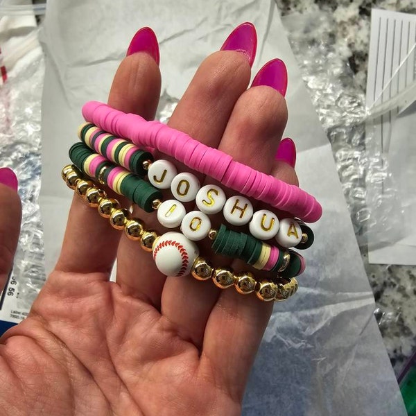 Personalized Sports Bracelets - Etsy