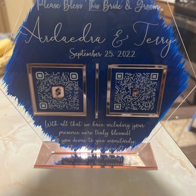 Honeymoon Fund Acrylic QR Sign / Custom Scan to Pay Sign - Etsy