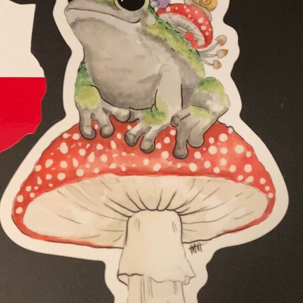 Mushroom Frog Sticker - Etsy