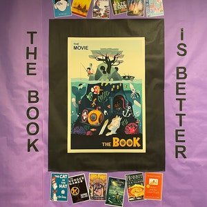 The Movie Vs the Book Original Literary Art Print. Fine Art Paper ...