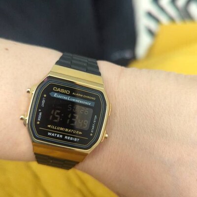 CASIO Black/gold A168WG Original Digital Illuminator Watch Casio Alarm ...