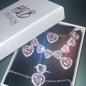 Pandora Heart Necklace Set,pandora Heart Set,pandora Purple Necklace ...