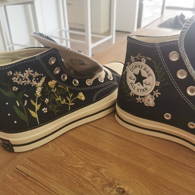 Converse Chuck Taylor 1970s ,custom Floral Circle Embroidery, Converse ...