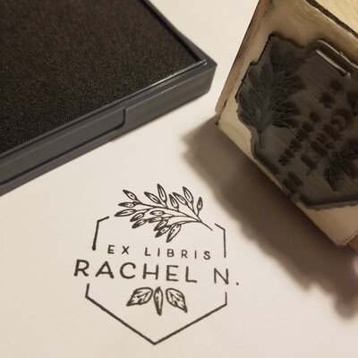 Library Stamp 35 Wooden or Self-inking Calligraphy Bookplate Stamp, Ex ...