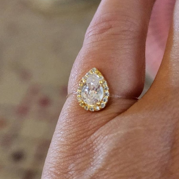 Sterling Silver Floating Ring | Invisible Ring | Unique Rings | Pear ...