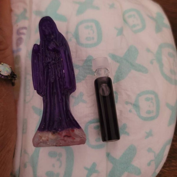 Holy Death Amulet, Holy Death Green Statue, Santa Muerte Amuleto, Santa ...