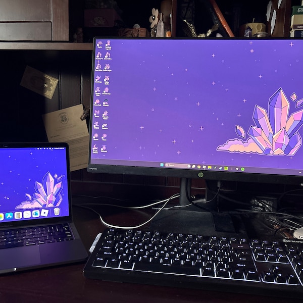 Cute Alchemy Magic Moon and Stars Mystic Lunar Computer Desktop Theme ...