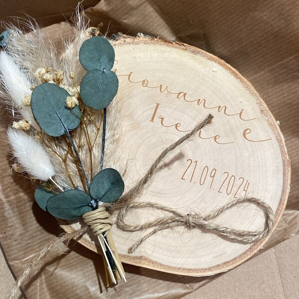 Wedding Ring Holder With Dried Flowers, Ring Cushion for Wedding Rings ...