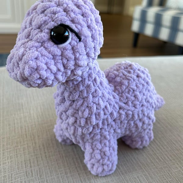 Mini Brontosaurus Crochet Pattern – Low Sew Dinosaur Amigurumi PDF by ...