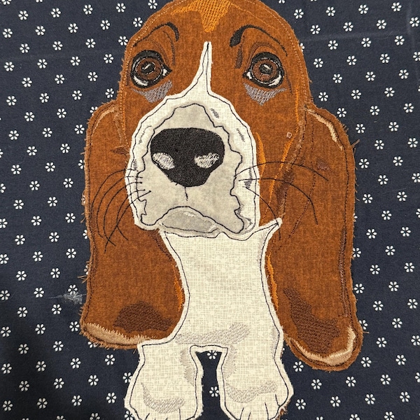 Raw Edge Applique 'toby the Basset Hound Puppy' - Etsy