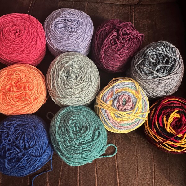 1 Pound of Acrylic Yarn Balls! Granny Square Helpers! Yarn Scraps by ...