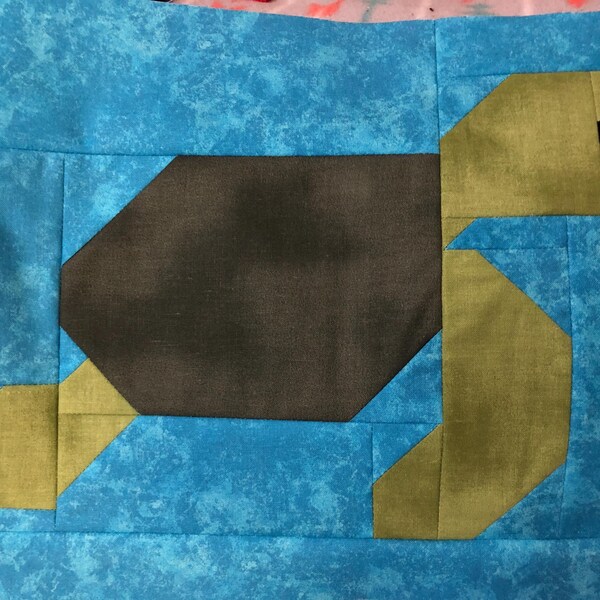Turtle Quilt Block Pattern, Machine Pieced, Nautical Range, Instant PDF ...