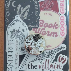 Pink Lost in a Book Sticker, Bookish Sticker, Kindle Sticker, Reader ...