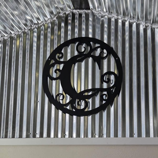 Round Personalized Metal Monogram Sign Wedding Gift. Family Name Sign ...