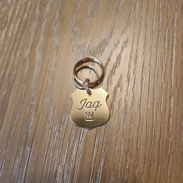 Dog Tag, Shield Dog Tag, Brass Dog Tag, Pet ID Tags, Personalized Dog ...