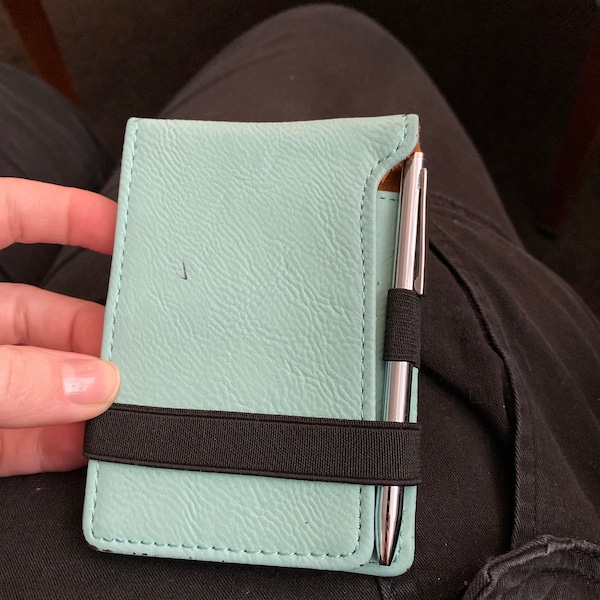 Personalized Mini Notepad With Pen Custom 3 1/4" X 4 3/4" Rawhide ...