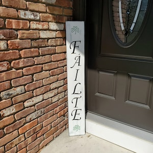 Failte Porch Sign Gaelic Irish Welcome Reversible Sign Distressed Wood ...