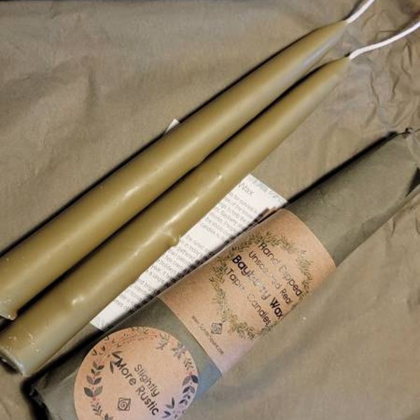 Hand Dipped Real Bayberry Wax 8 Inch Tapers - Tissue Wrapped 8 Inch ...