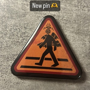 Angels Warning Triangle Badge Cryptic Pin Cryptid Scp Badge Accurate ...