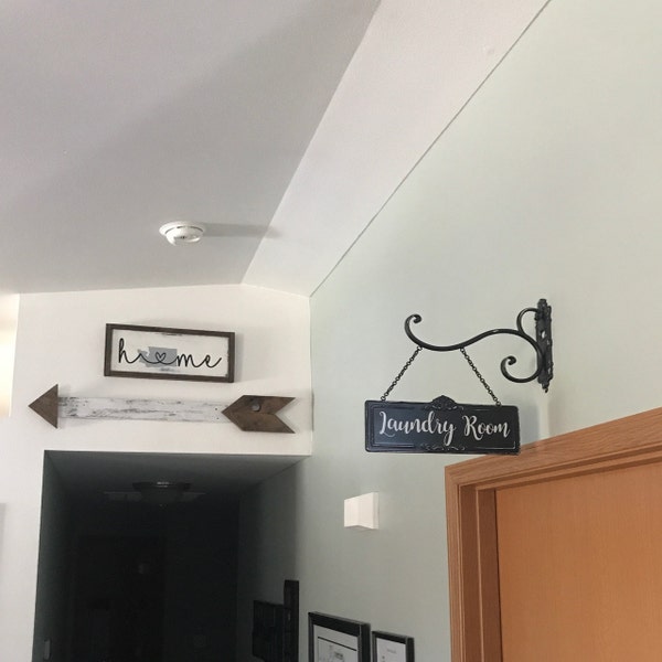 2-sided 4.5" X 11" Rectangular Metal Room Sign and Bracket With Custom ...