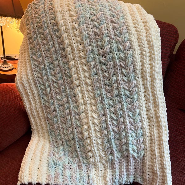 CROCHET PATTERN + VIDEO Cozy Braided Wheat Stitch™ Crochet Blanket ...