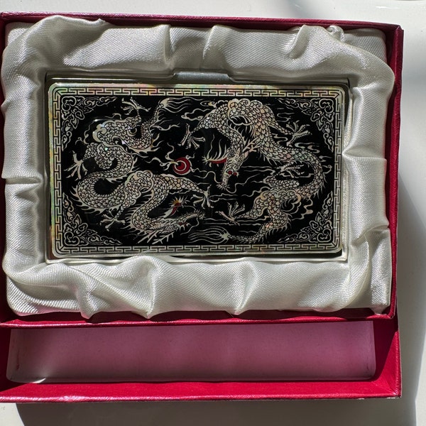 Mother of Pearl Jewelry Keepsake Box Asian Inlay Lacquer Wood Jewelry ...