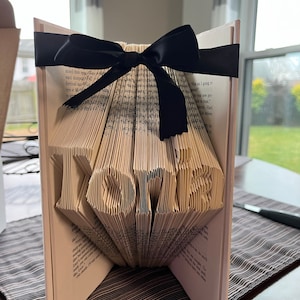 Custom Folded Book Art Custom Name Timeless Font Book - Etsy