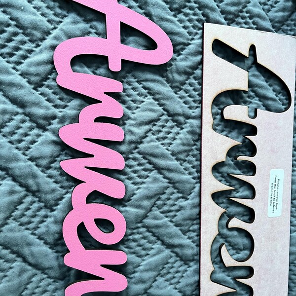 Personalised Wooden Name Sign Word Plaque Door Name, Wedding Letters ...