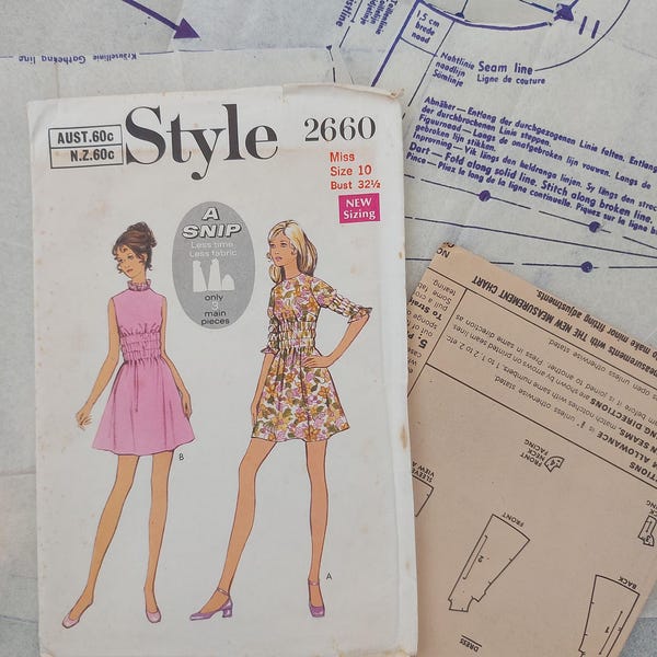 Simplicity 8482 Vintage 90s Sleeveless Pull Over Dress With Raised ...