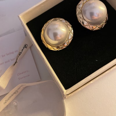 Pearl Heart Earrings,heart Shaped Earrings,cute Heart Earrings,unique ...