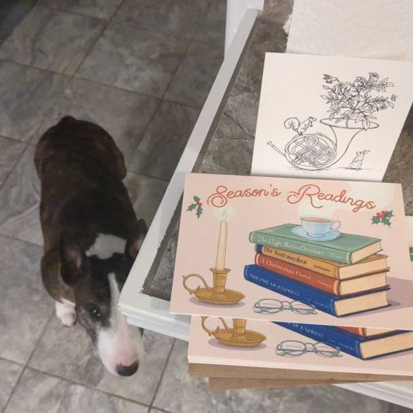 Bookish Christmas Card, Holiday Season’s Readings, Classic Christmas ...