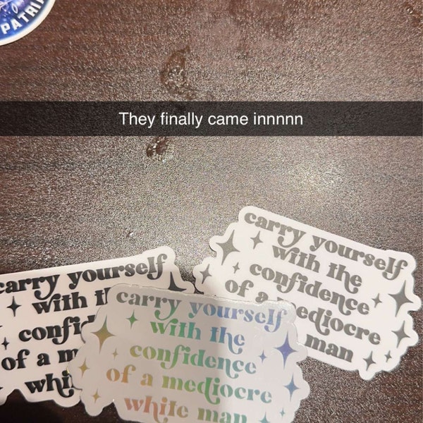 Carry Yourself With the Confidence of A Mediocre White Man Sticker ...