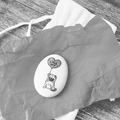 Pug Heart Personalised Friendship Good Luck Keepsake - Etsy