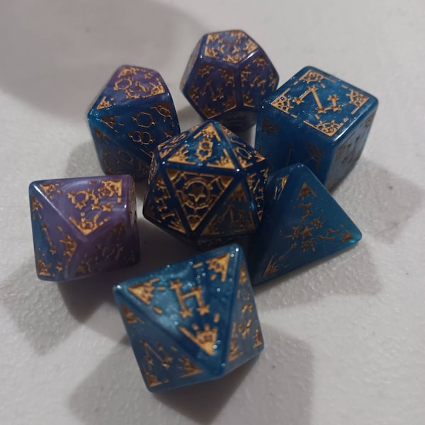 Guiding Stars Exclusive 7 Dice Set | Unique Constellation Star Chart ...