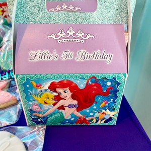 Princess Ariel Little Mermaid Birthday Personalized Gable Favor Goody ...
