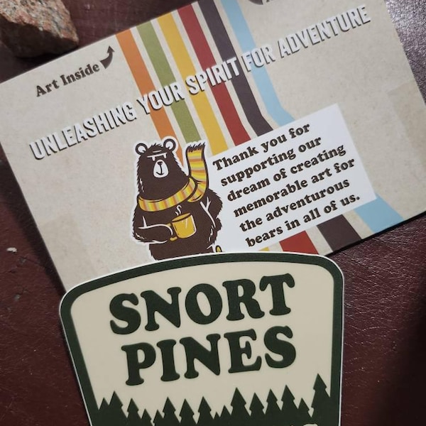 Snort Pines Not Lines, Outdoors Water Bottle Sticker, Funny Nature ...