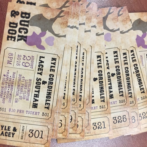 Stag and Doe - Vintage Ticket Design - Etsy Canada