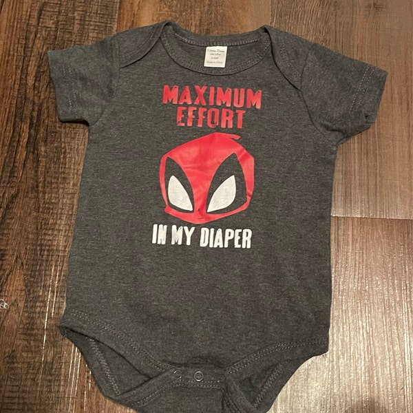 Deadpool, Maximum Effort in My Diaper - Funny Baby Outfit Gift - Etsy