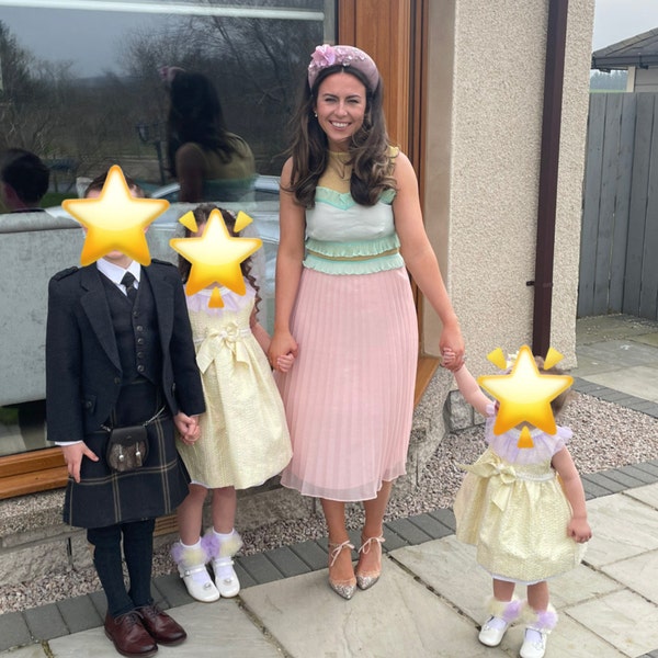 Peach and Powder Blue Birdcage Veiling Feather Fascinator, Headband ...