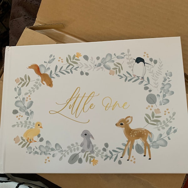 Luxury Baby Memory Book – Little One Animals Design, Keepsake Journal ...