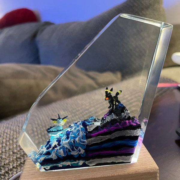Resin Lamp Eevee Evolution, Pokemon Gifts, Custom Night Light, Resin ...